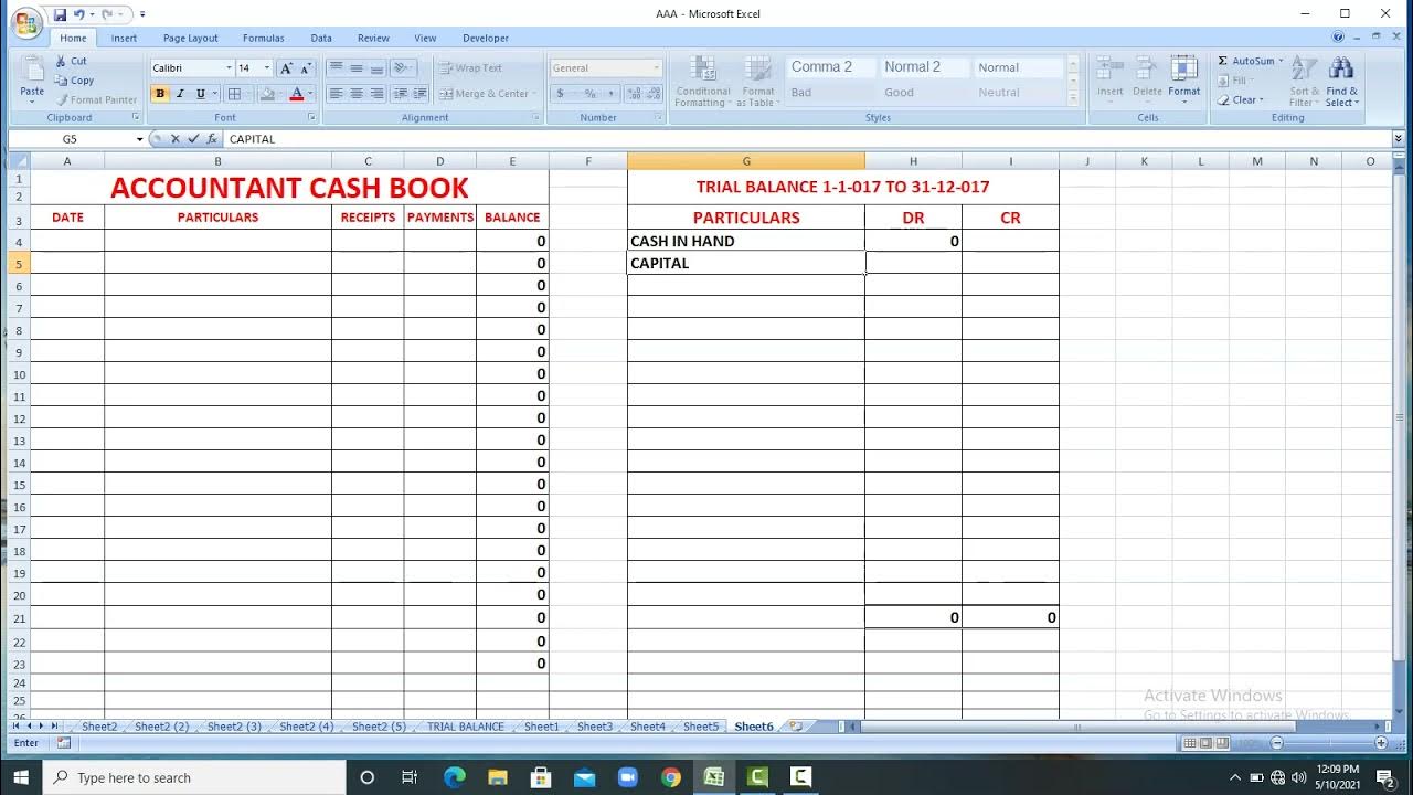 HOW TO CREATE ACCOUNTING PROGRAM WITH EXCEL. PROGRAM 2 - YouTube