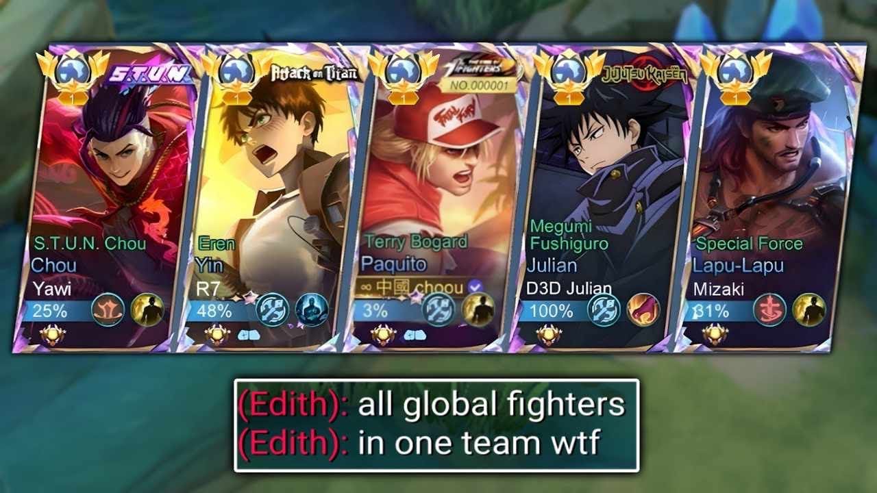 5 MAN ALL FIGHTER in RANKED!! (world best fighter in one team) - YouTube