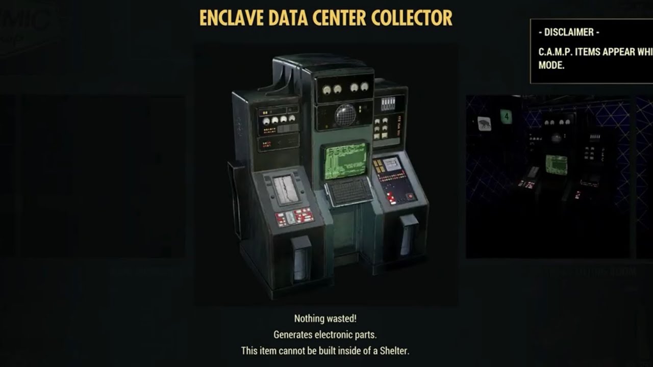 Fallout 76 - Enclave Data Center Collector Review - New Camp Resource ...