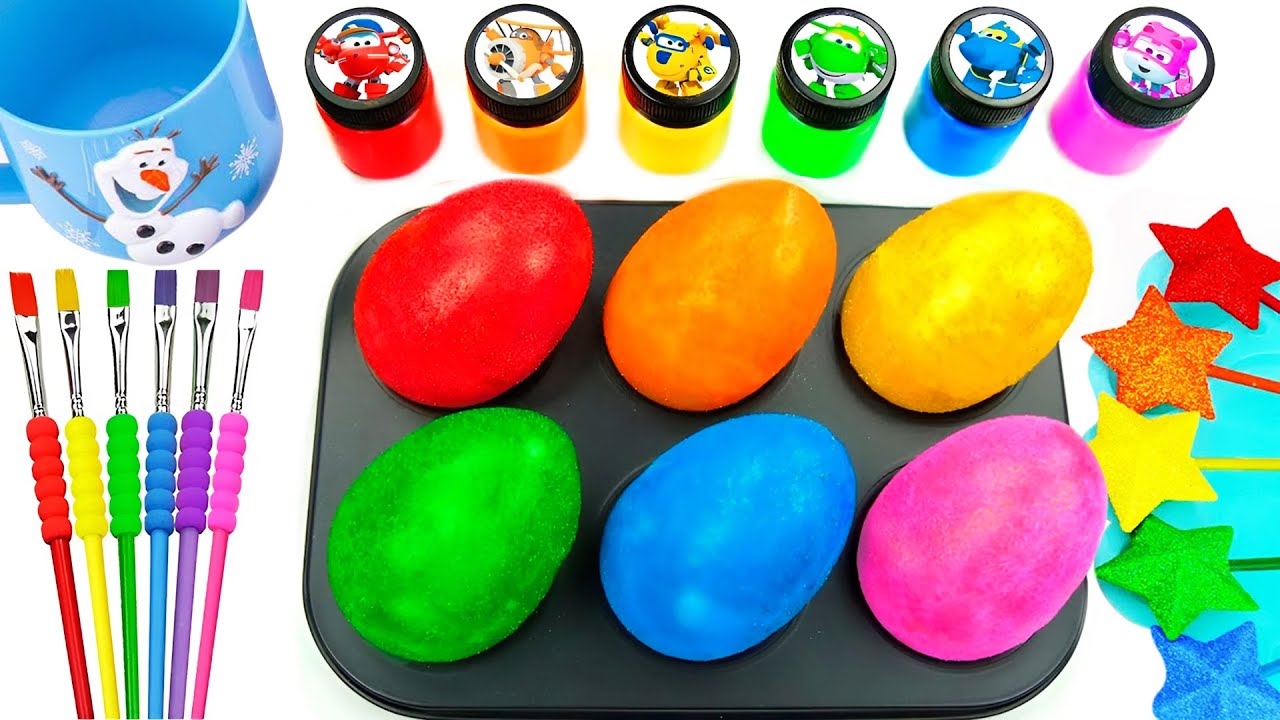 Satisfying Video l How to make Rainbow Magic EGGS Pool From Mixing Glitter Slime Candy Cutting ...