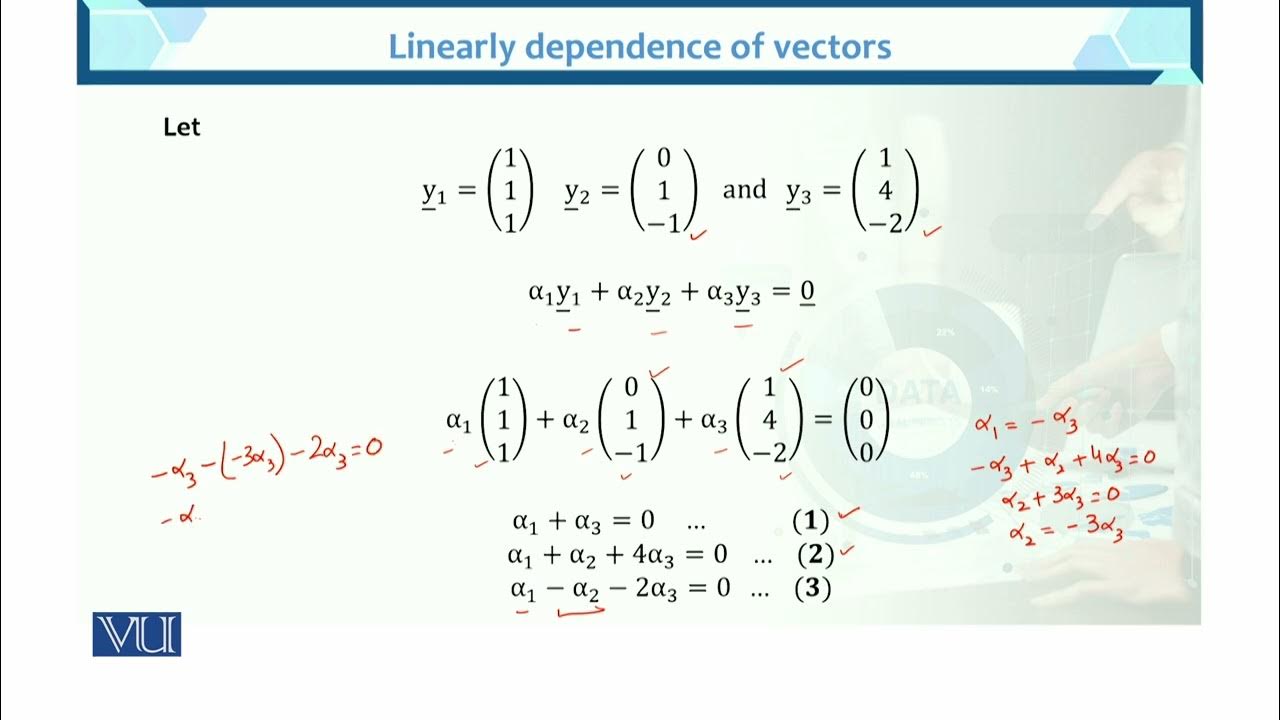 Linearly dependence of vectors | Multivariate Analysis | STA633_Topic018 - YouTube