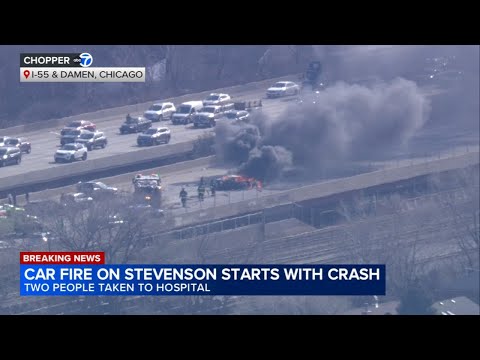 2 seriously injured in fiery Stevenson Expressway crash on Southwest Side: CFD