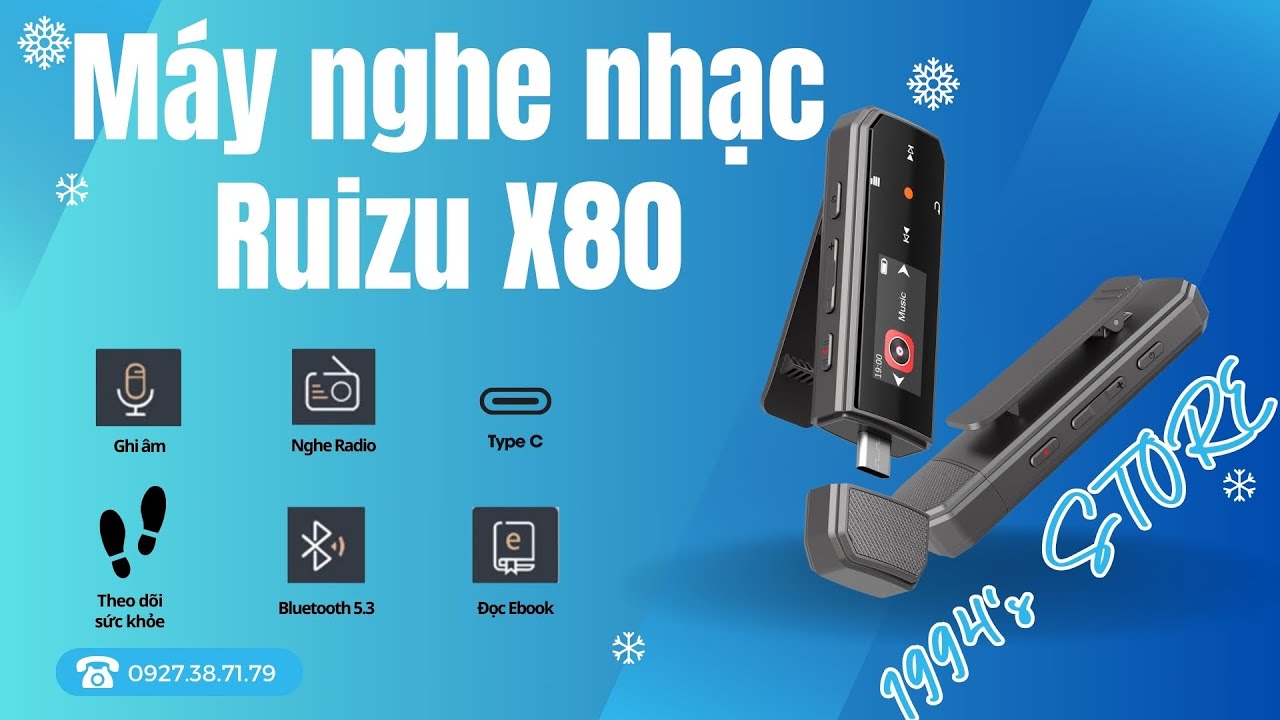Ruizu X80 - Máy nghe nhạc kiêm máy ghi âm bỏ túi, nhỏ gọn tiện dụng ...