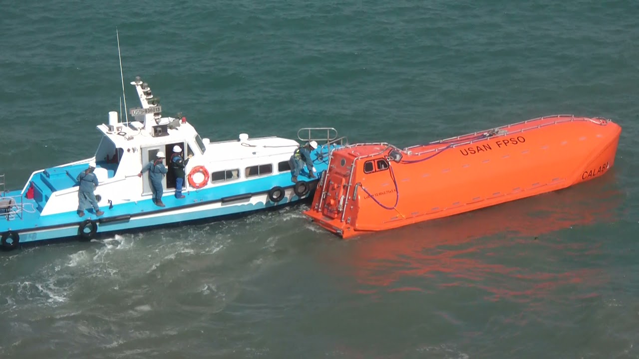 USAN FPSO Free Fall commissioning at HHI Shipyard 2011 - YouTube