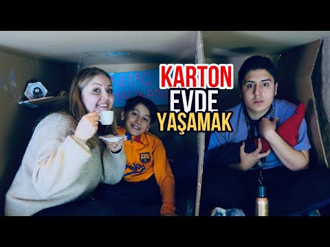 24 SAAT MİNİCİK KARTON EVDE YAŞAMAK!!! SON ÇIKAN KAZANIR