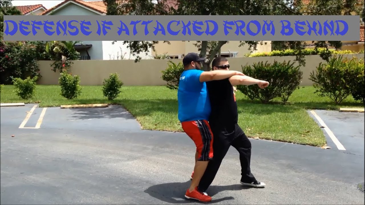 Explosive defense if attacked from behind - YouTube