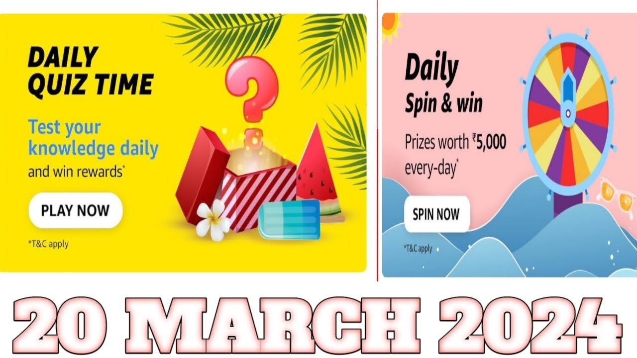 Funzone Amazon All Quiz Answers Today |20 March 2024 | @dailyquiztime # ...