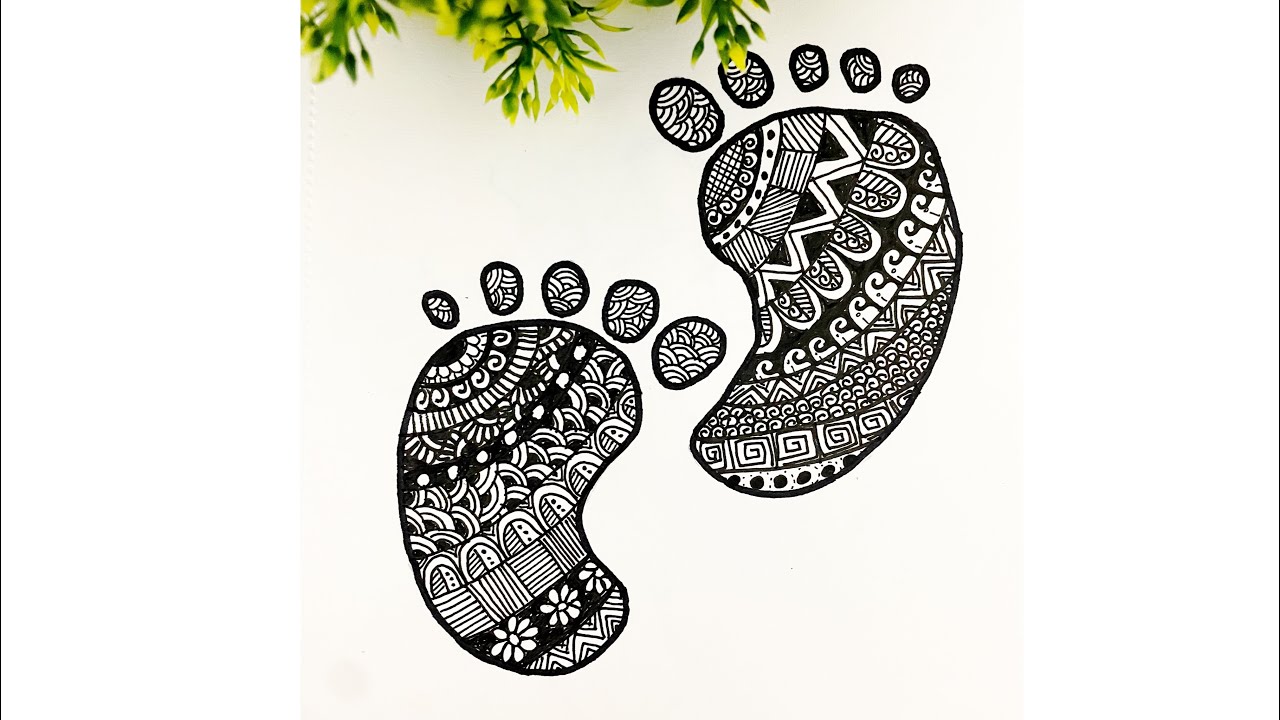 Baby Foot 🦶|| Doodling || Mandala Art - YouTube