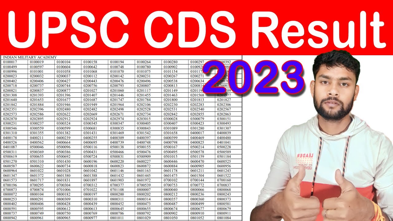 UPSC CDS / Result 2023 / UPSC Combined Defence Service CDS II ...