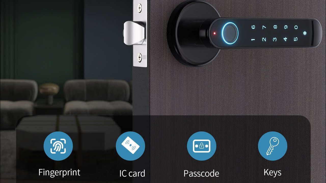 Operating of bedroom keyless fingerprint smart lock - YouTube