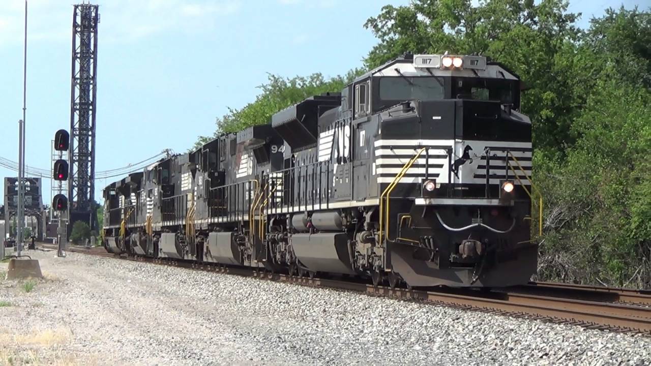 NS 1117 (EMD SD70ACe) leads NS 2300 Hostler Train. - YouTube