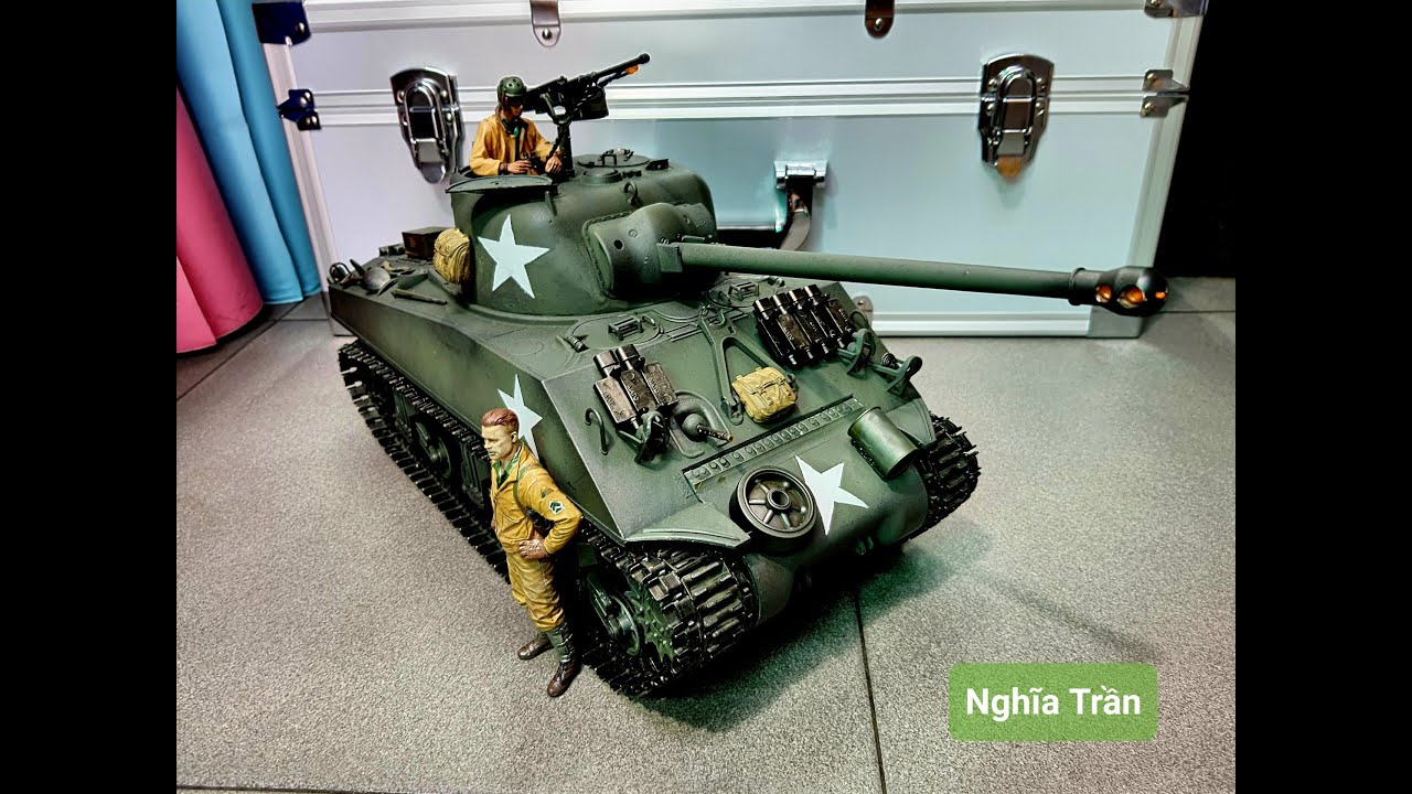 TANK MATO M4A3 SHERMAN WW2 , RC 1/16 FULL METAL 100% , MAIN WH - YouTube