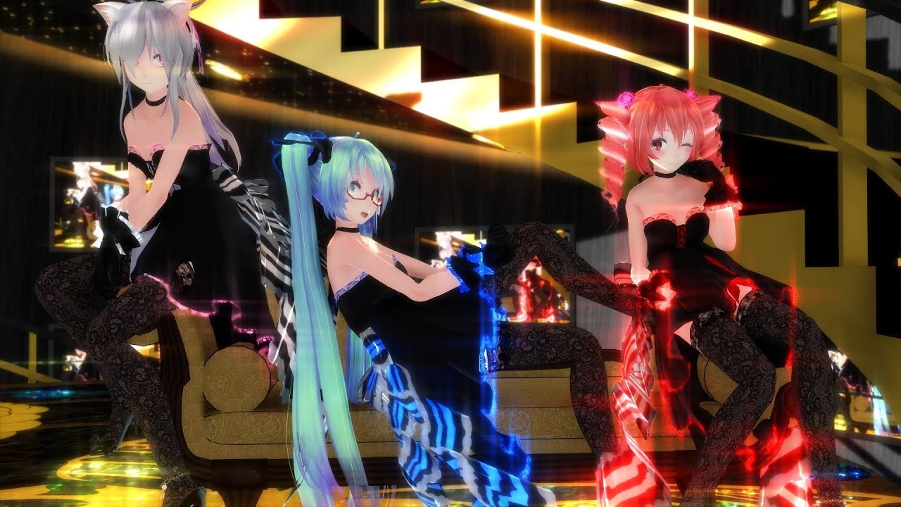 【MMD先行版】 MIKU、HAKU、TETO [ Liar Dance ] - YouTube