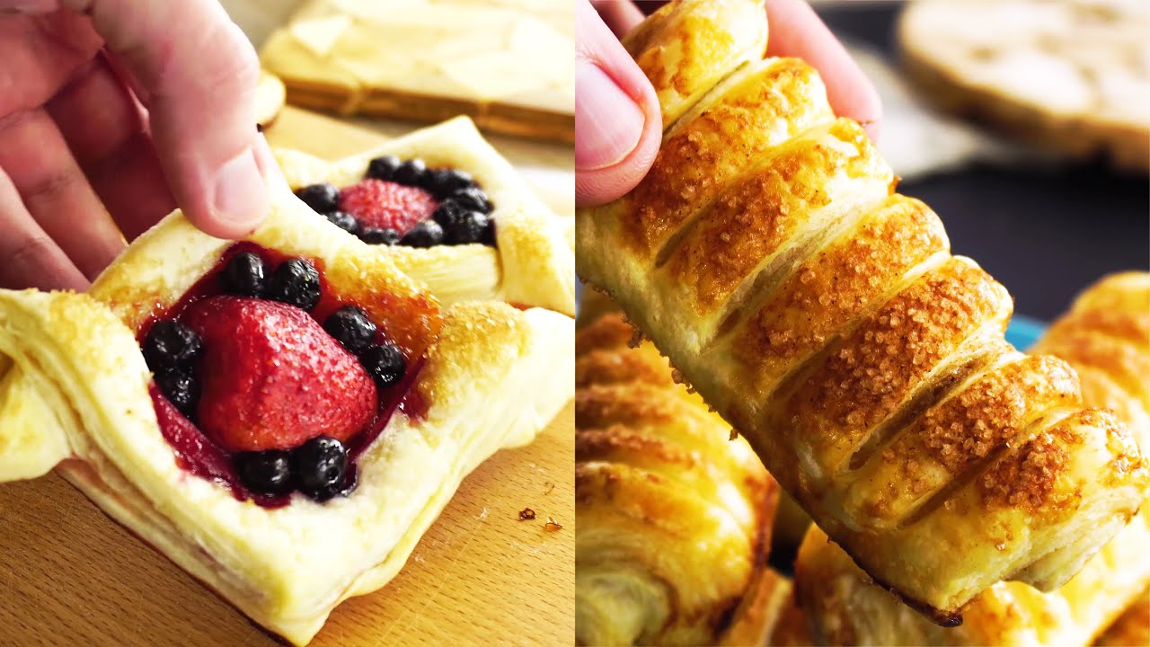 Blueberry Puff Pastry Diamonds Recipe - Puff Pastry cinnamon sugar ...