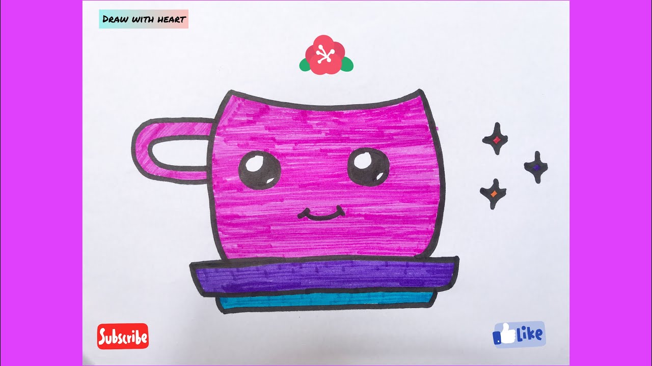 How to Draw a Cute Tea Cup Step By Step || Easy and Beautiful Cup ...