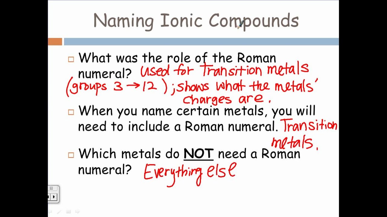 Naming Ionic Compound With And Without Roman Numeral YouTube Naming Ionic Compound With And Without Roman Numeral YouTube