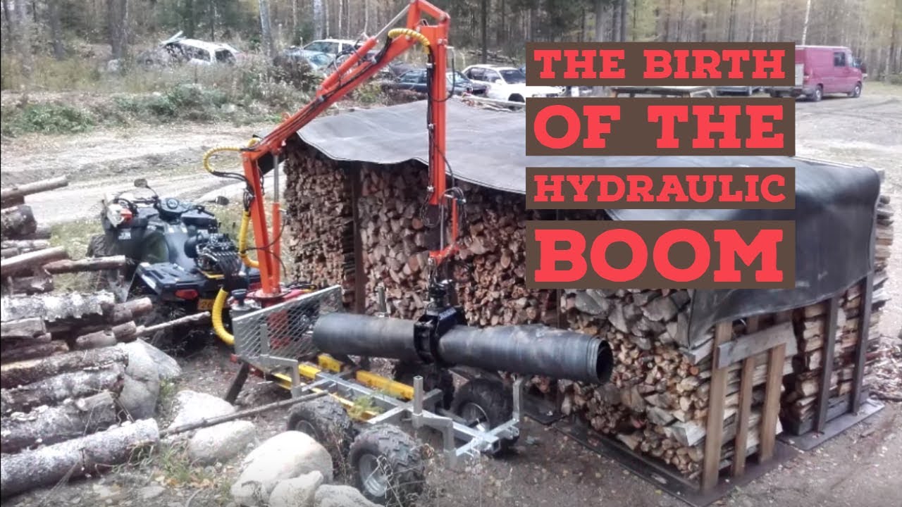 ATV trailer hydraulic boom project - YouTube