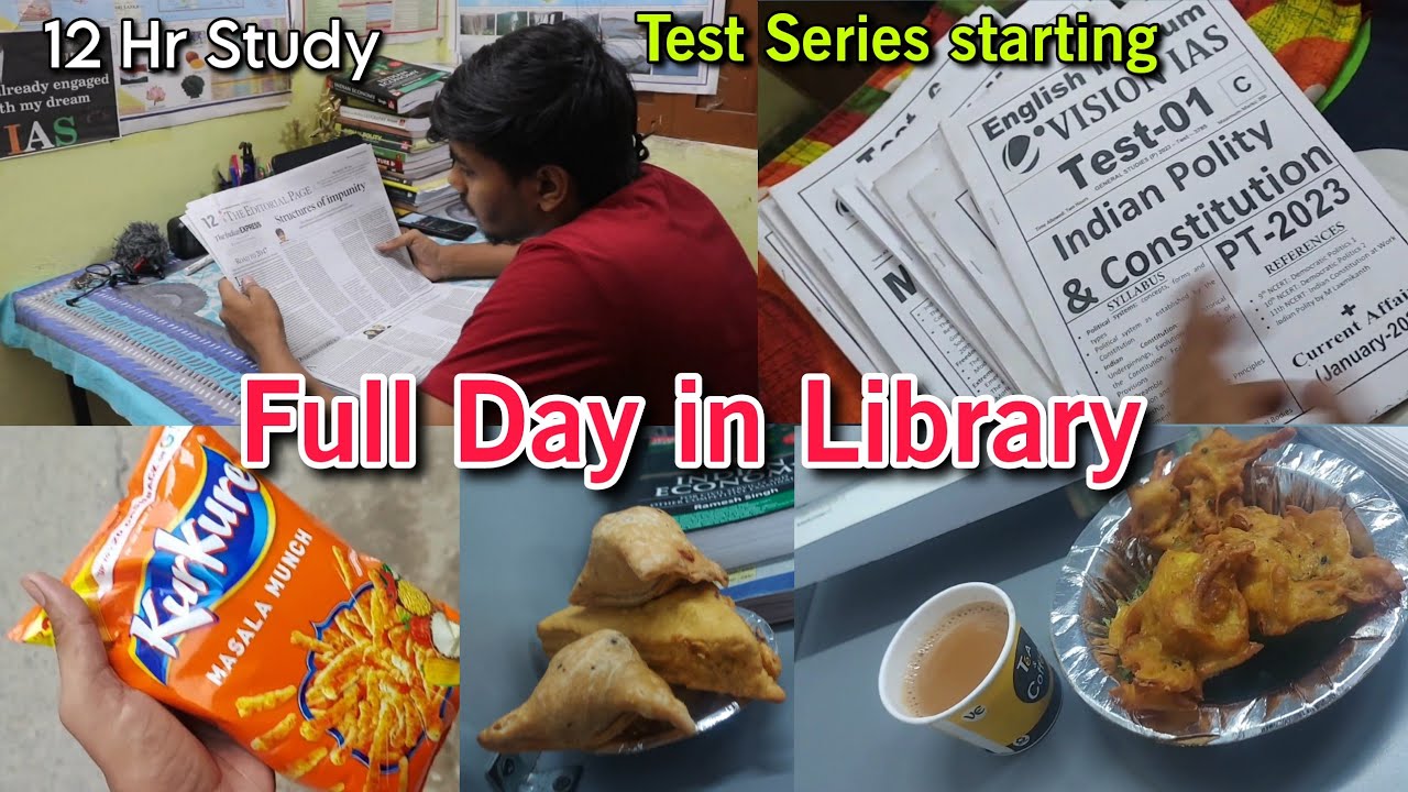 Full day study routine in Library | 12 Hr Study | a day in the life of ...