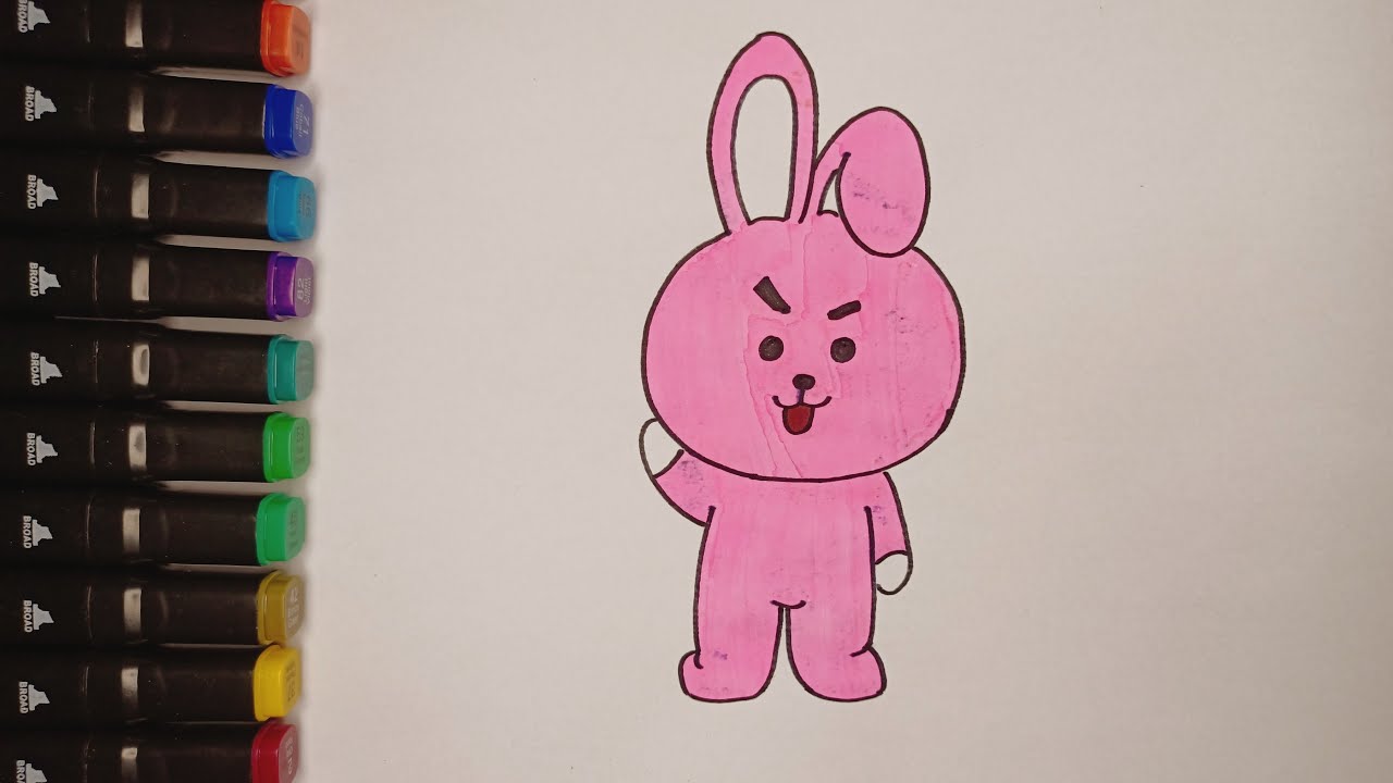 How To Draw Cooky BT21 || Menggambar Dan Mewarnai Cooky BT21 - YouTube