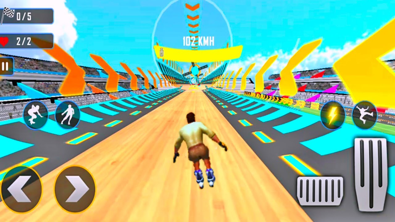 Roller Skater Super Fast Speed Sky Track Stunt Game | Roller Skating ...
