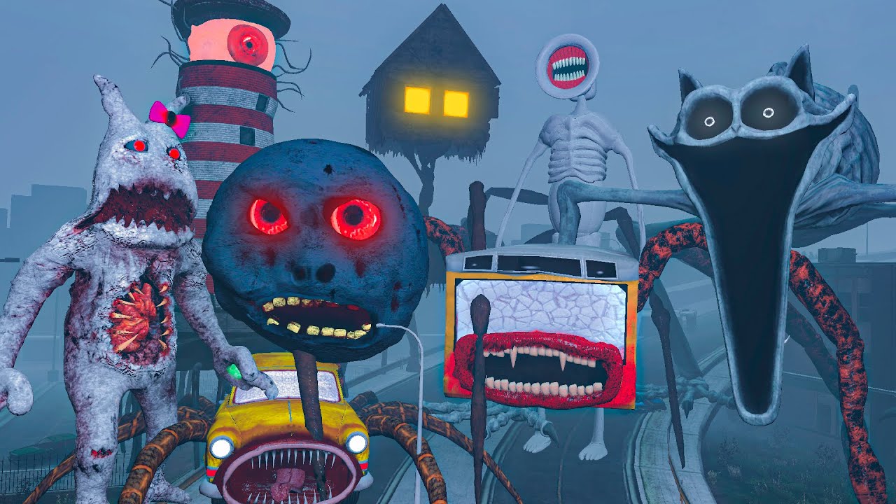 HOUSE HEAD, SCARY MOON, CATNAP, BUS EATER, MEGAPHONE MONSTER FOUND ME ...