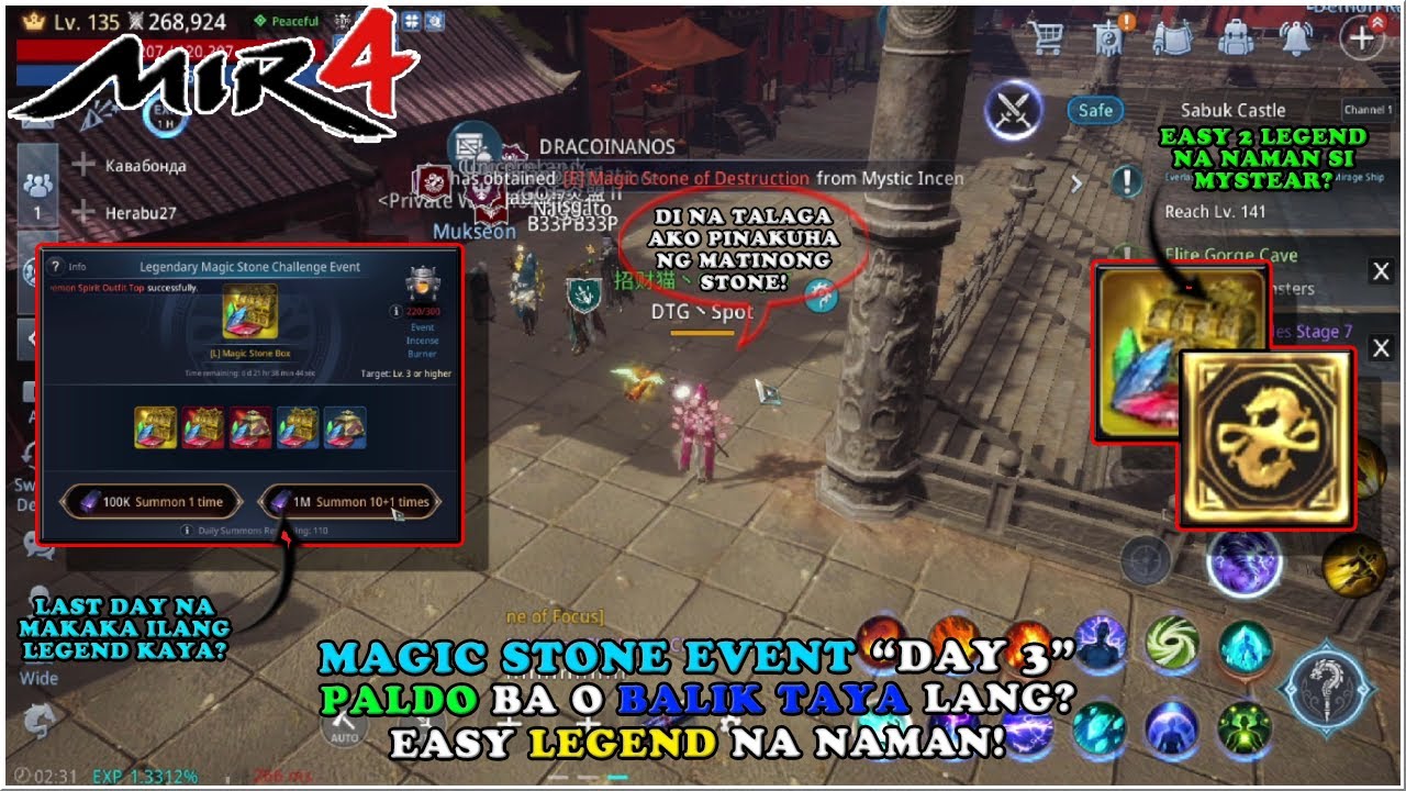 MIR4 - MAGIC STONE EVENT DAY 3! PLEASE NAMAN MANA STONE LAYUAN MO NA ...