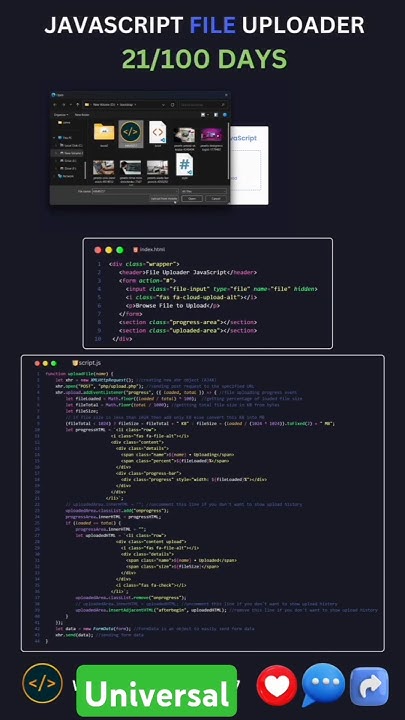 js file Uploader 21/100 days #webdevelopment #webdesign #file #uploader #himsingh #apnikaksha ...