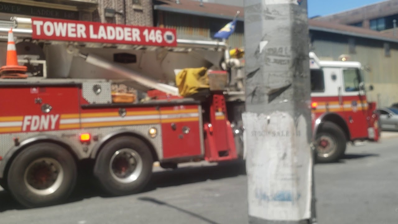 Ladder 146 Getting ready to repair something on there firehouse on ...