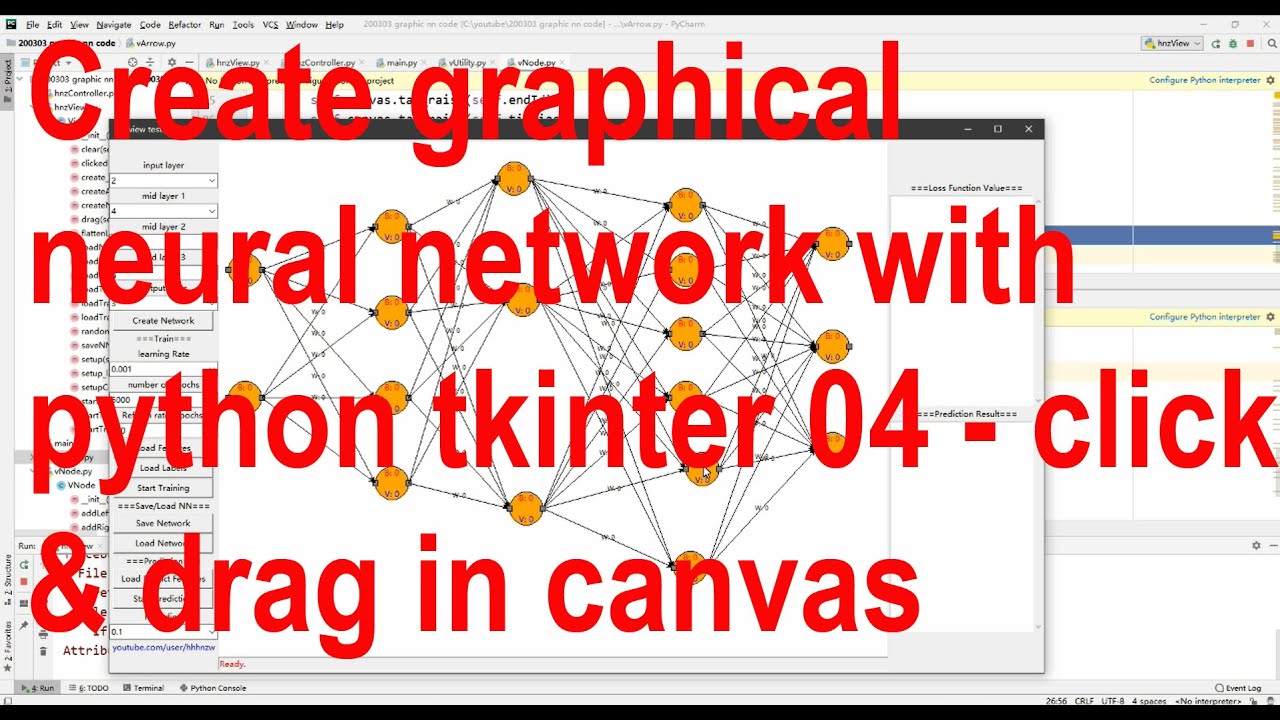 Create Graphical Neural Network With Python Tkinter 04 Click Drag In Canvas Youtube