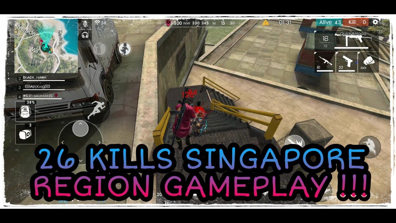 TOTAL 26 KILLS RANKED SQUADS SINGAPORE REGION GAMEPLAY !! Free Fire ...