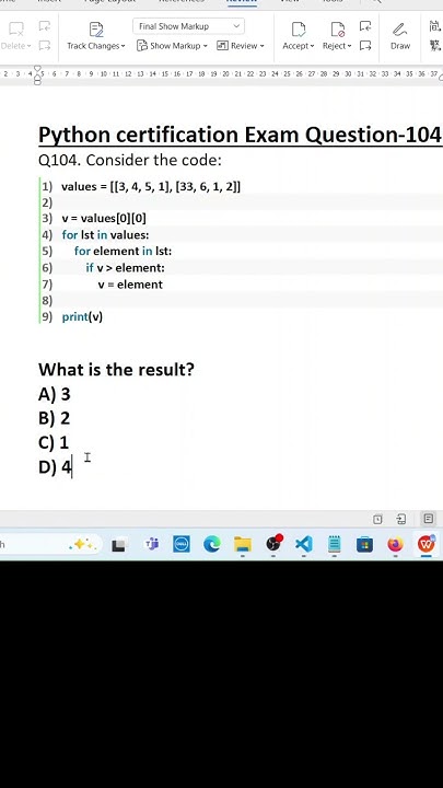 Python Certification Exam Question 104shortsfeed Shortvideo Coding Python Shortsvideo