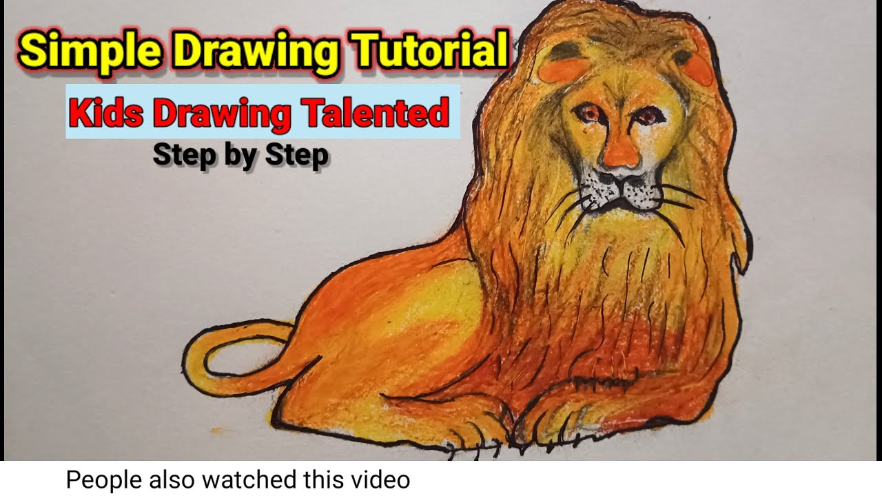 How to Draw Lion drawing easy step by step | kids drawing Talented ...