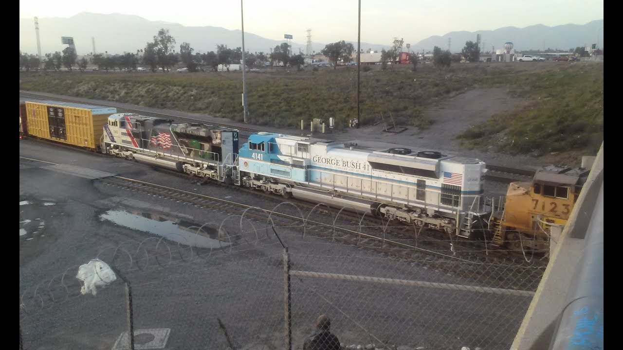 Union Pacific 4141 and 1943 in West Colton - YouTube