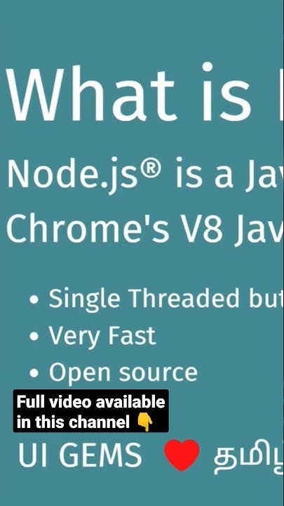What is Node.js in Tamil | node JavaScript in Tamil - YouTube