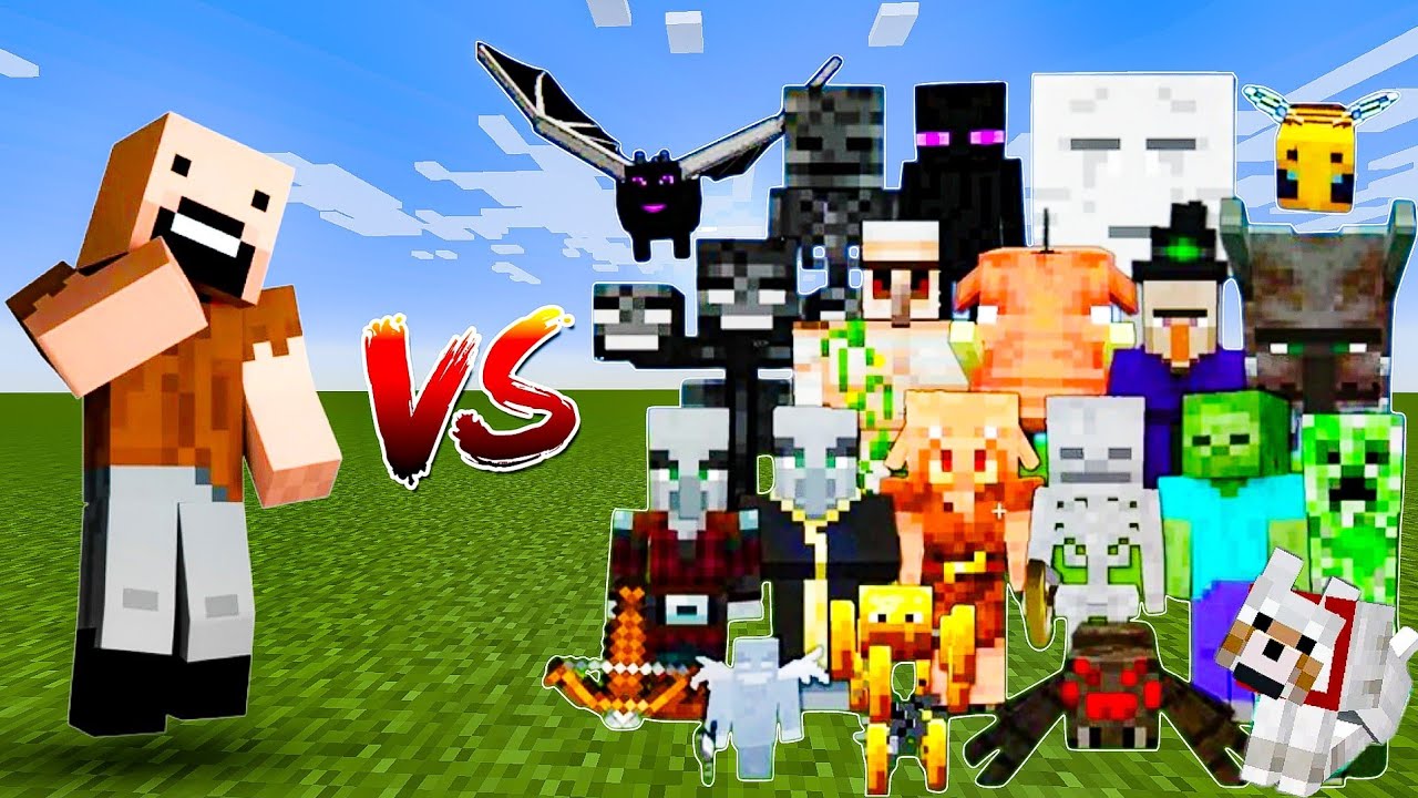Minecraft Notch Vs All mobs|| - YouTube