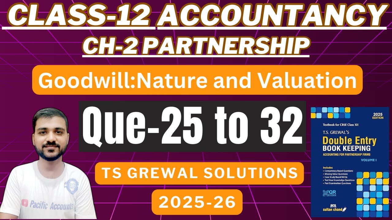 CH 2 GOODWILL CLASS 12 ACCOUNTS | TS GREWAL SOLUTIONS | Q-25,26,27,28 ...