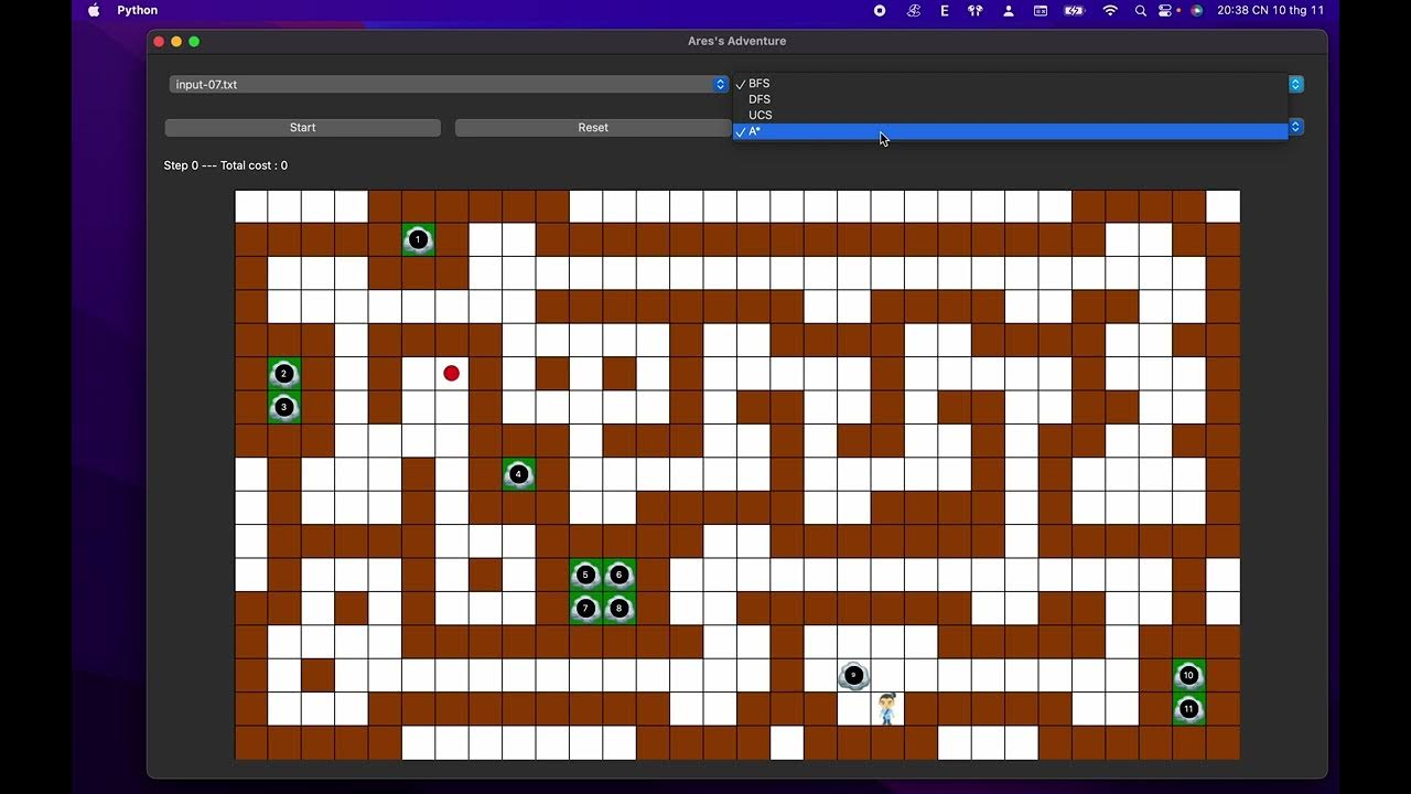 [CS420 - Artificial Intelligence] Project 1 - Ares’s adventure (draft 1) - YouTube