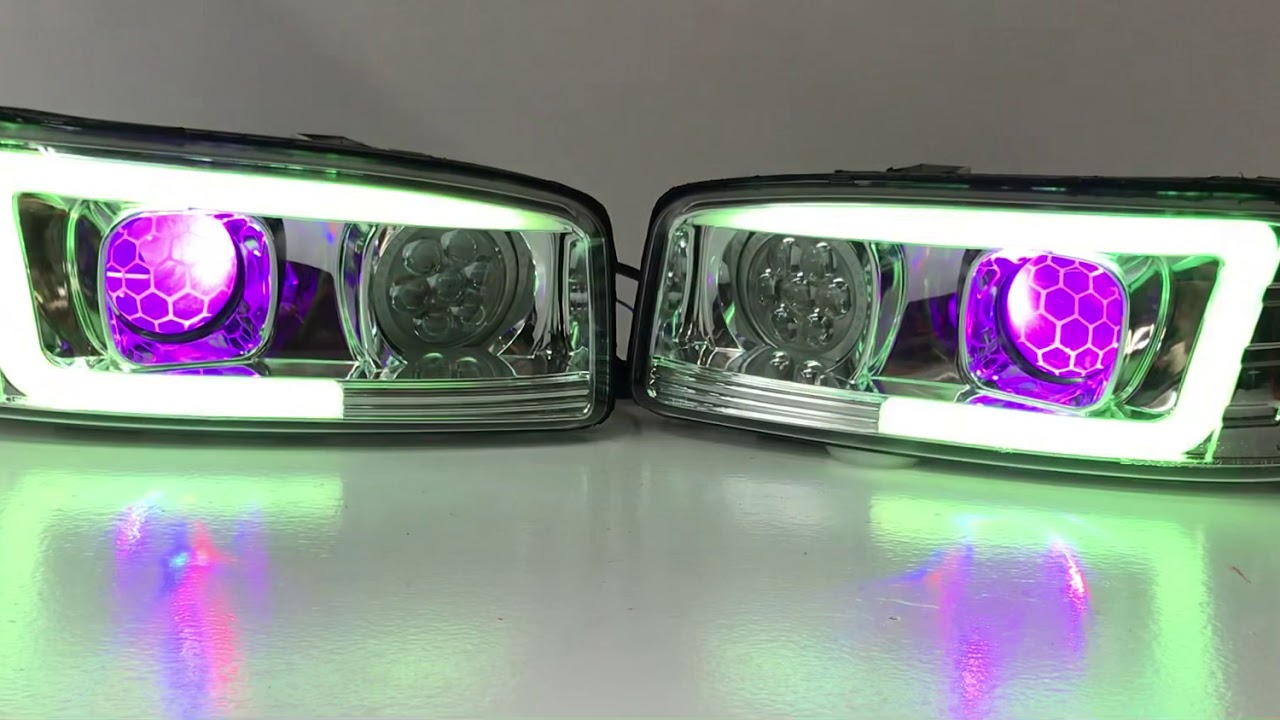 Custom Chevy Silverado Retrofit - LED Color Changing Demon Eye ...