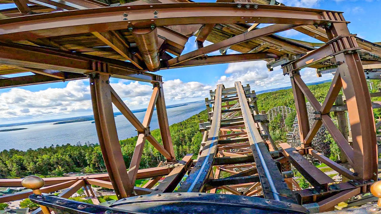 "WILDFIRE" FRONT/BACK POV - BEST RMC Wooden Roller Coaster? Kolmården ...