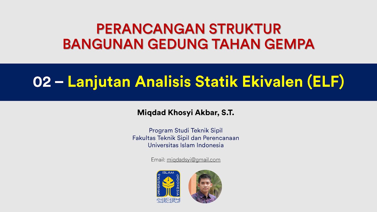 PG-02(f) : Lanjutan Analisis Statik Ekivalen (ELF) - YouTube