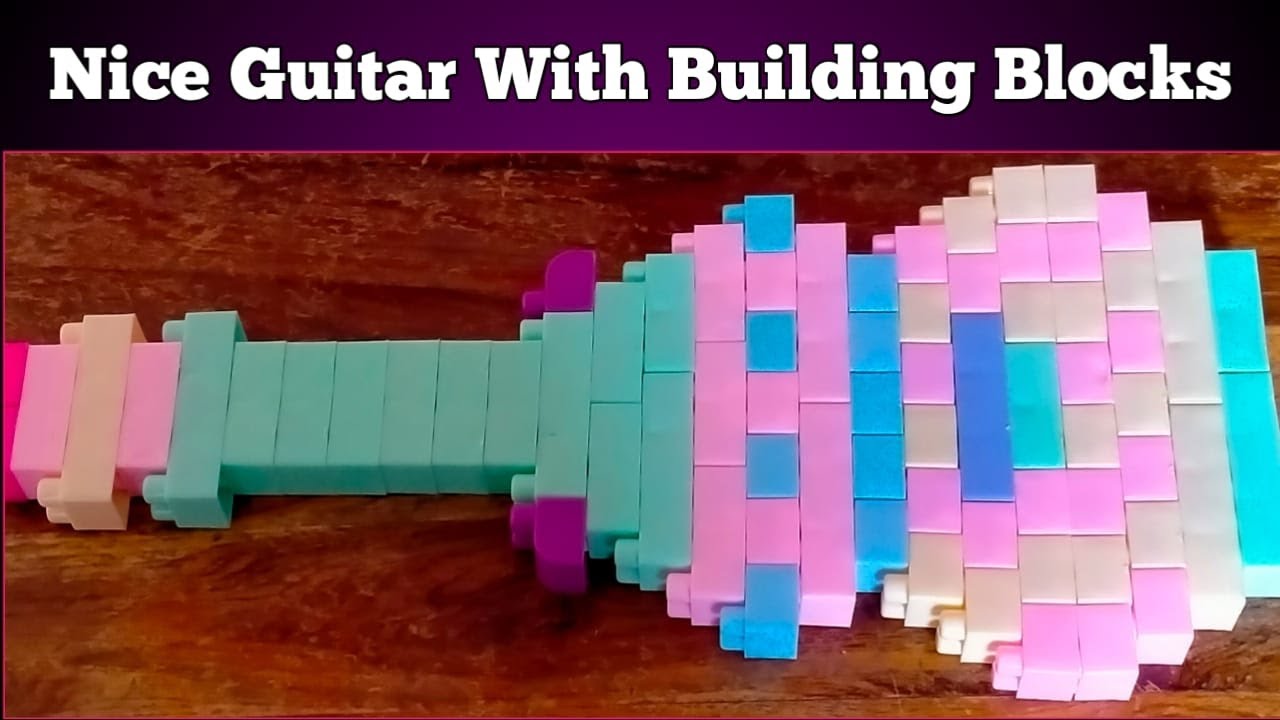 How to make Guitar with Building Blocks|Easy Building Blocks|Guitar ...