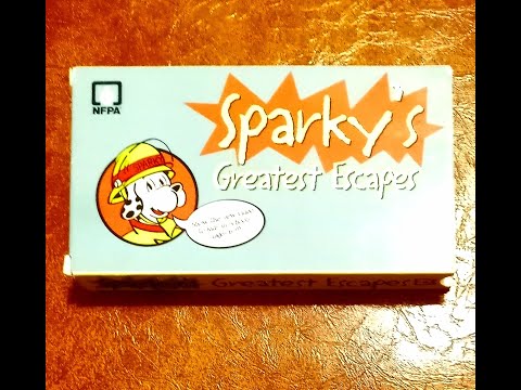 VHS RIP! SPARKY'S GREATEST ESCAPES (1999) Fire Safety Video. Nineties Retro Classroom