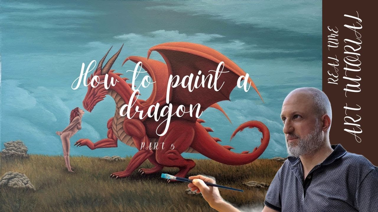 How to paint a dragon in acrylics in real time Part 5 - Artbysavvis ...