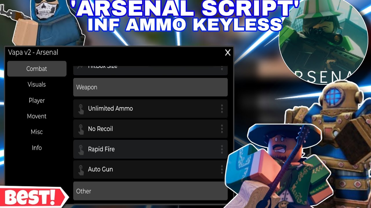 [☢️] Arsenal Roblox Script/Hack🔥 INF Ammo(No Reaload),Recoil,AutoFarm ...