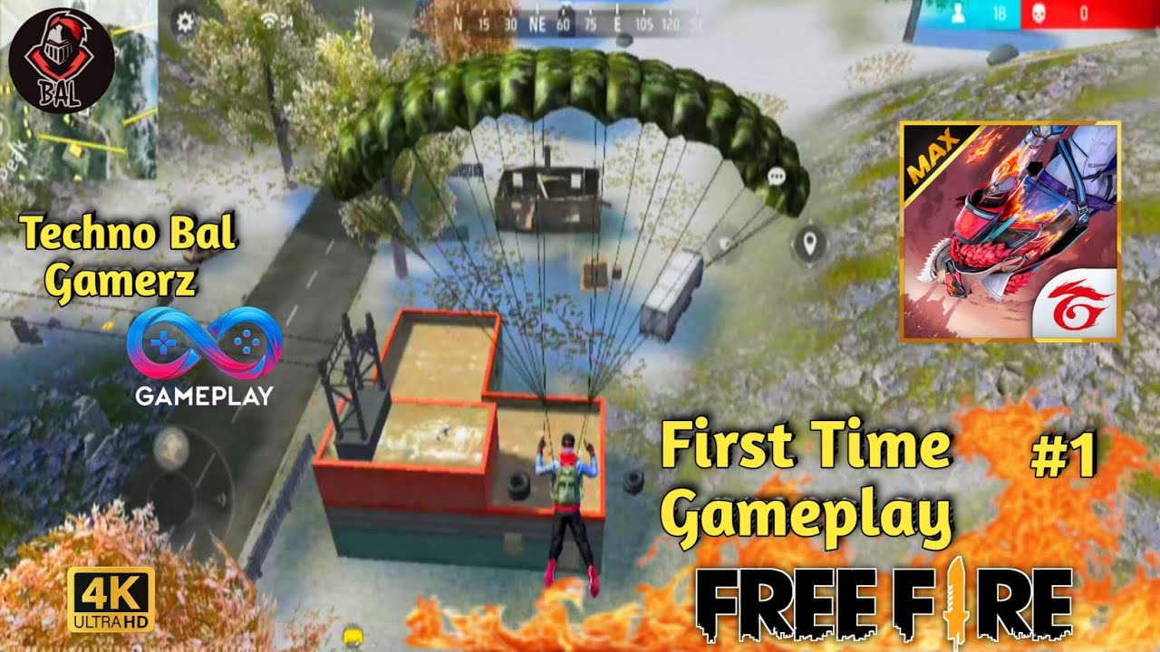 First Time Gameplay Free Fire 🔥 FREE FIRE 🔥😎 4K Video || Techno Bal ...