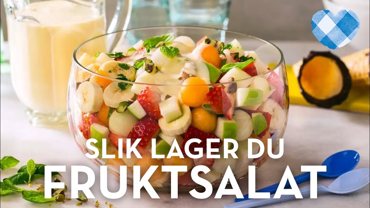 Klassisk fruktsalat med vaniljesaus oppskrift - slik lager du det ...