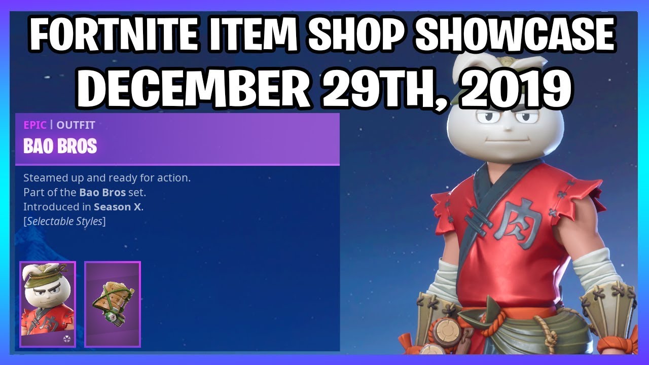 *NEW* BAO BROS IS FINALLY HERE! (Fortnite Item Shop 29th December ...