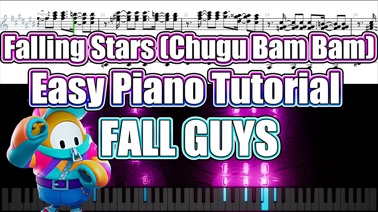 Falling Stars [Chugu Bam Bam] - Easy Piano Tutorial / Fall guys - YouTube