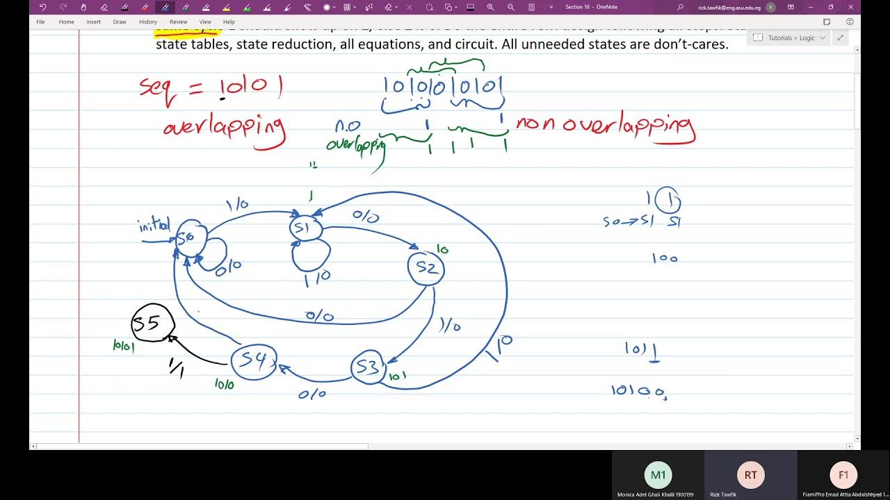 [Ar] Section 10 Logic Circuits: Sequence Detector (Overlapping/nonoverlapping,Mealy/Moore,Shift ...