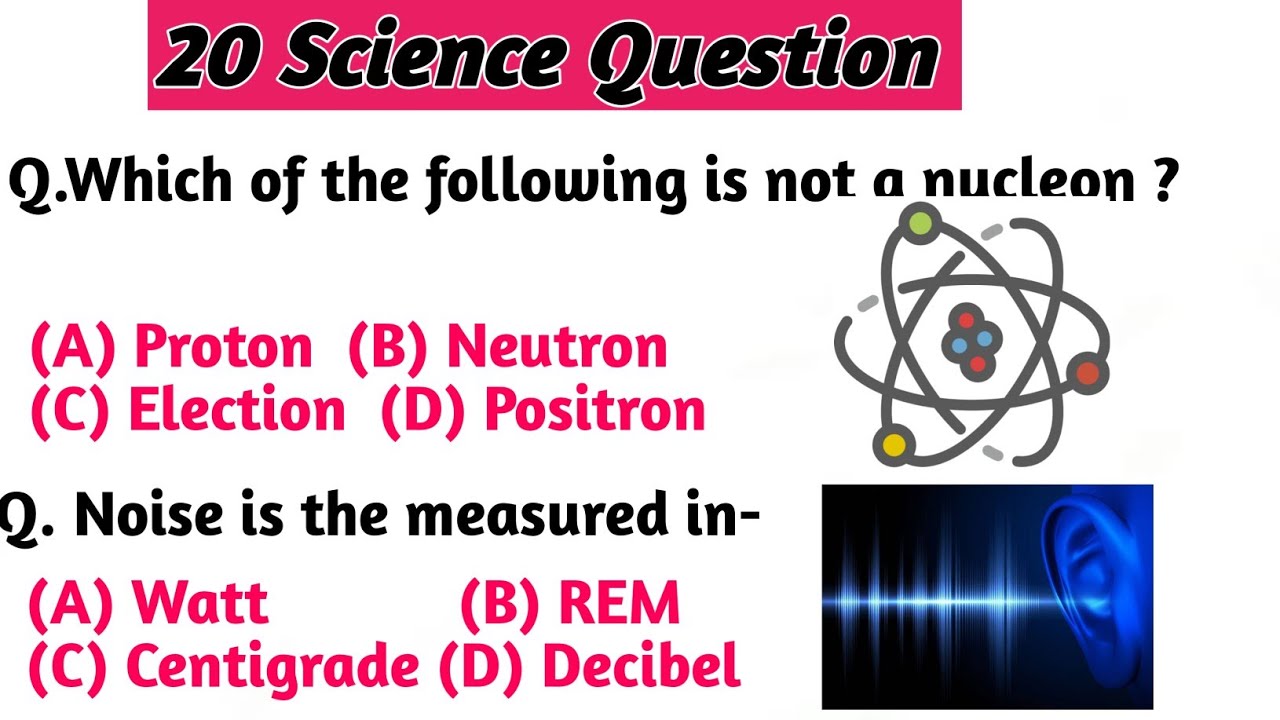 Science 20 Important Questions || General Science || Science Question ...